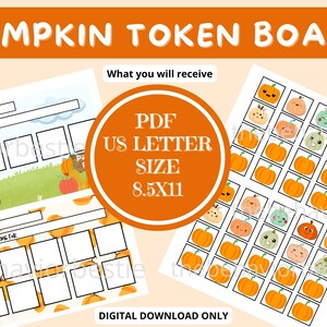 Pumpkin Token Board | Digital Reward Chart | Fall Themed Token Board ...