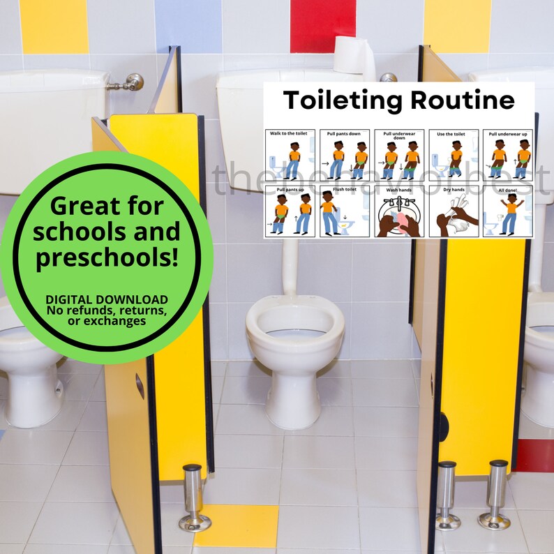 Boys Potty Training Visual Schedule: Bathroom Routine (digital Download ...