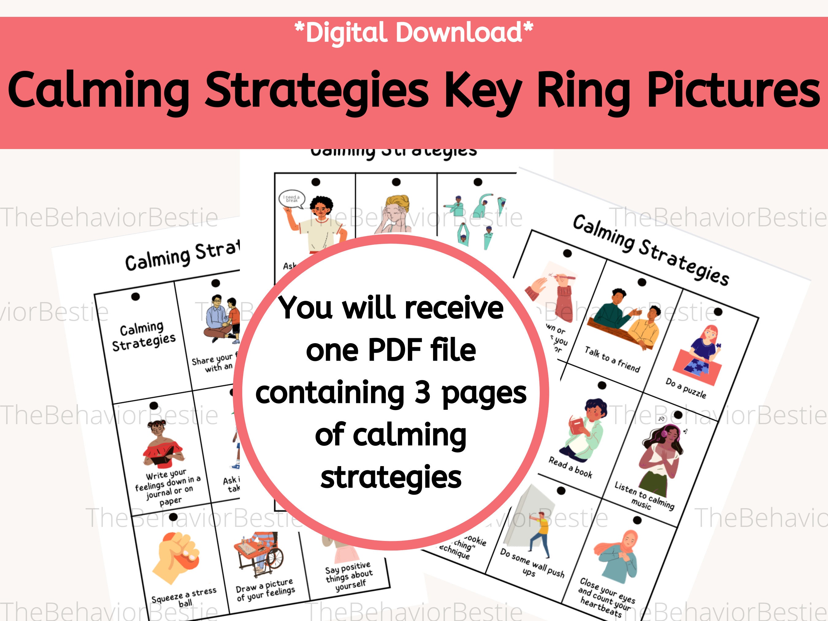 DIGITAL Calming Strategies Visual/ PRINTABLE Coping Skills Coping ...