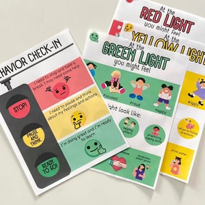 Traffic Signal Behavior Check-in: Kids Coping Skills (digital Download ...