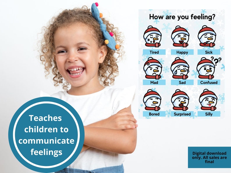 Snowman Feelings Chart: Educational Emotions Print (PDF Download) - Etsy