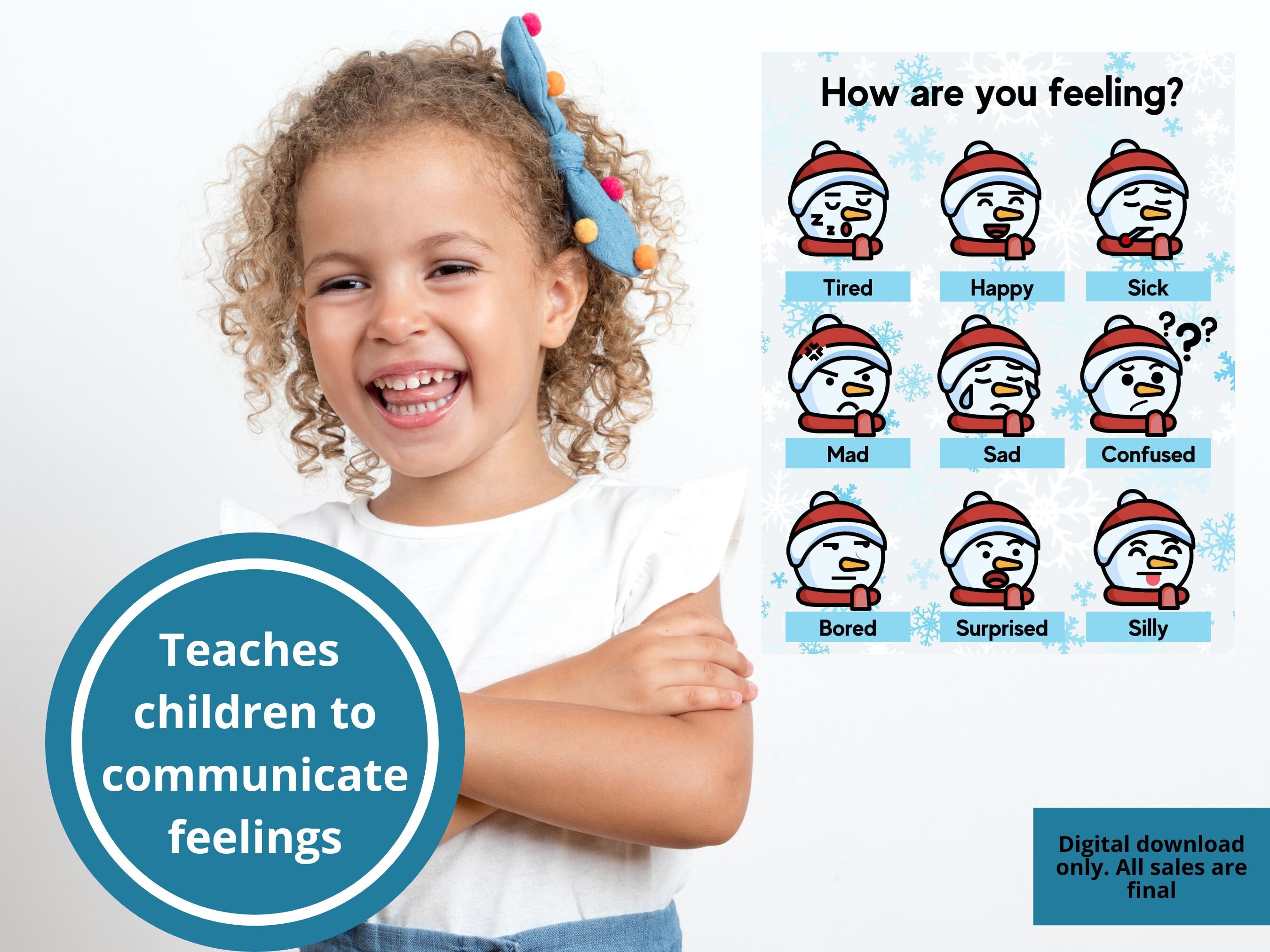 Snowman Feelings Chart: Educational Emotions Print (PDF Download) - Etsy
