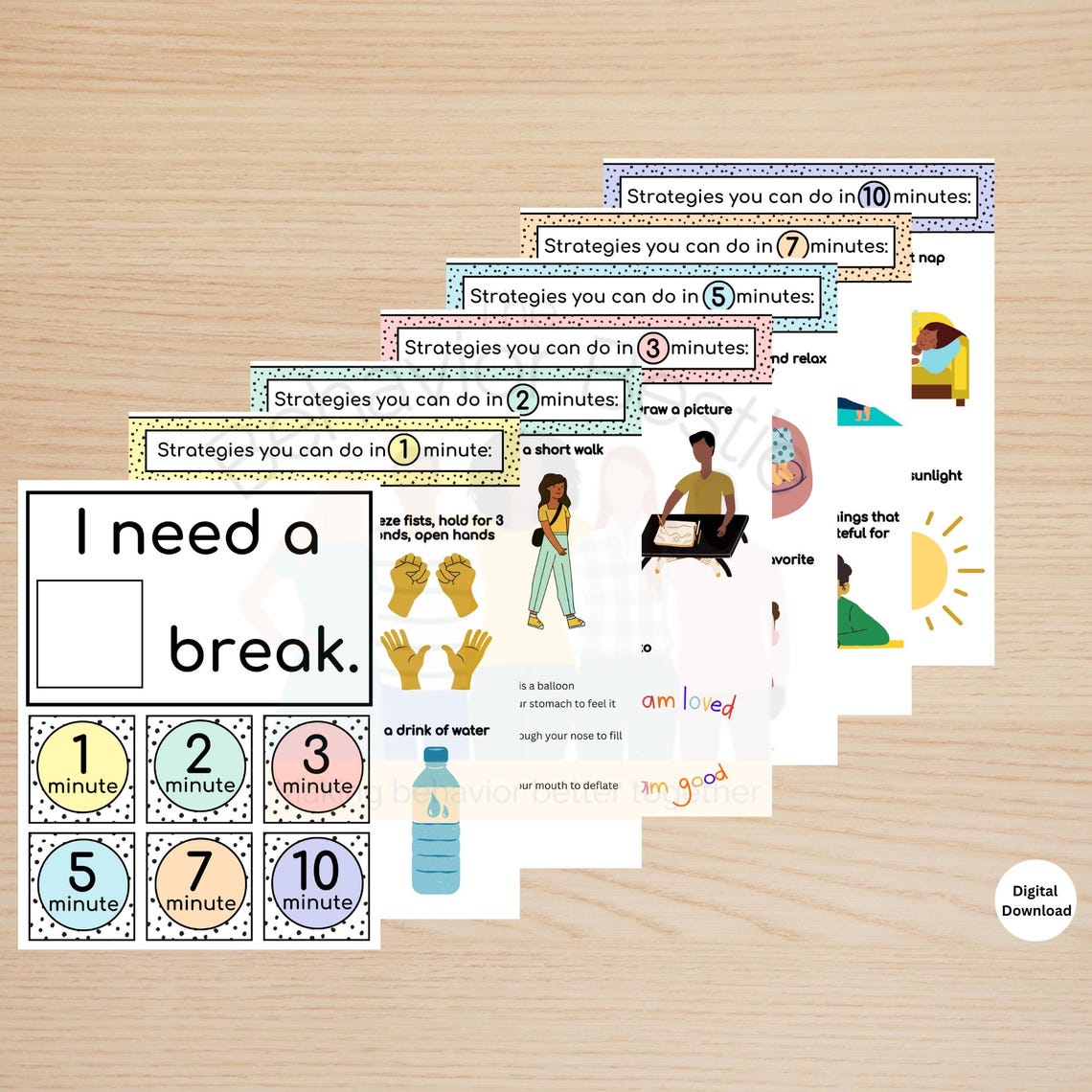 Classroom Break Cards: Calm Down Corner Visuals (digital Download) - Etsy
