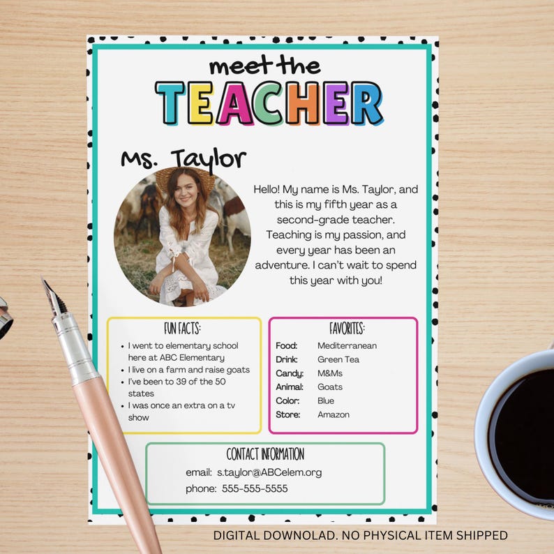 Editable Meet the Teacher Template: Canva, Google Slides, Powerpoint ...
