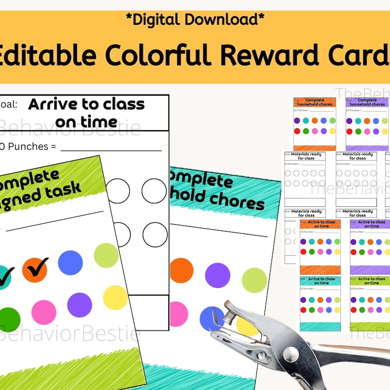 Punch Cards Colorful - Etsy