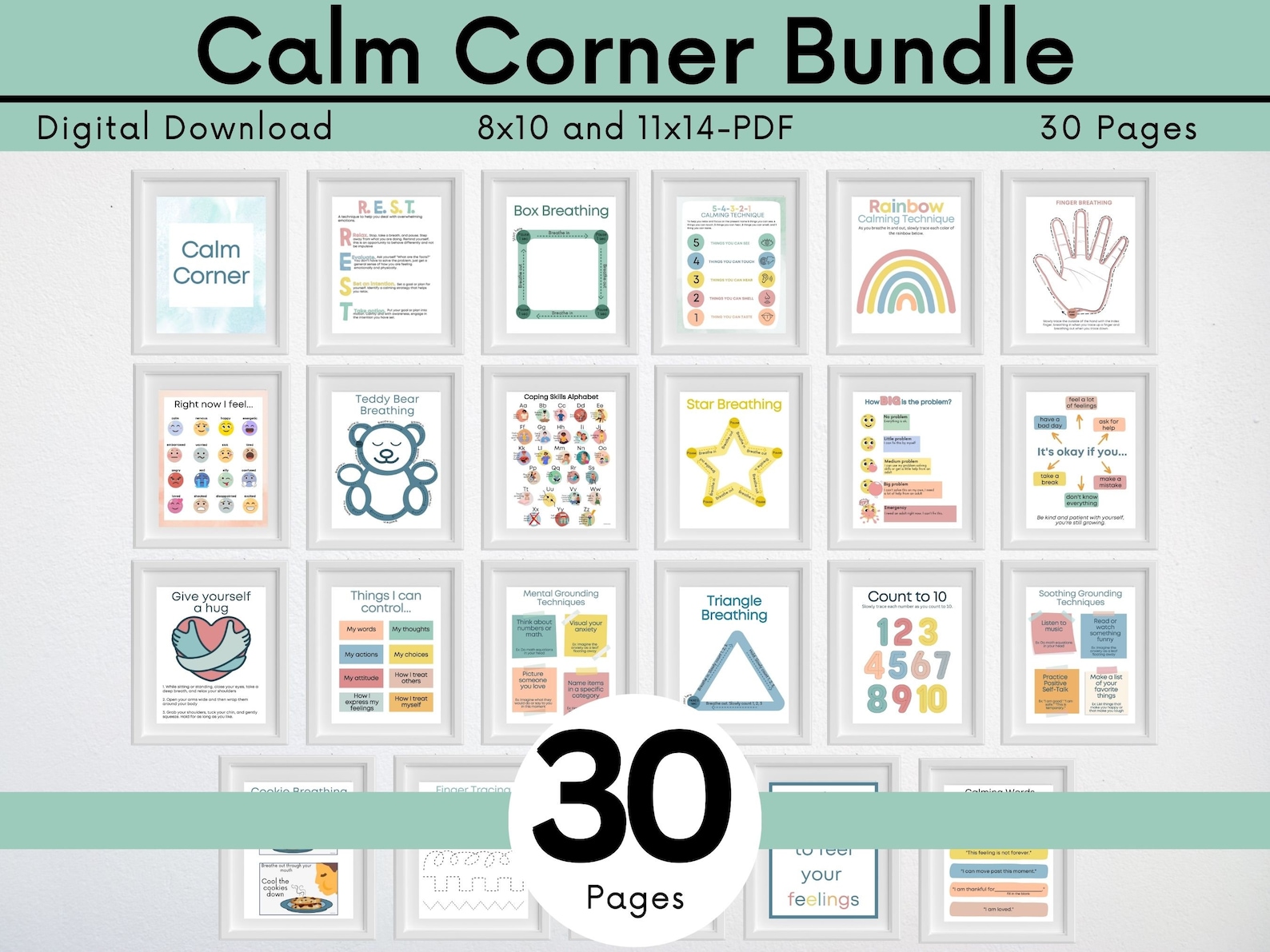 Calm Corner Posters |printable Calm Corner Poster Bundle | Calm Corner ...