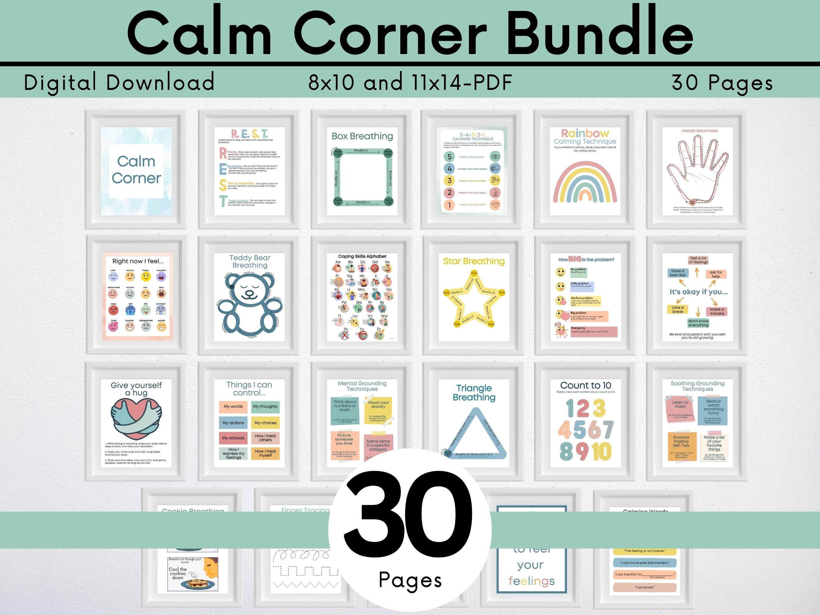 Calm Corner Posters |printable Calm Corner Poster Bundle | Calm Corner ...