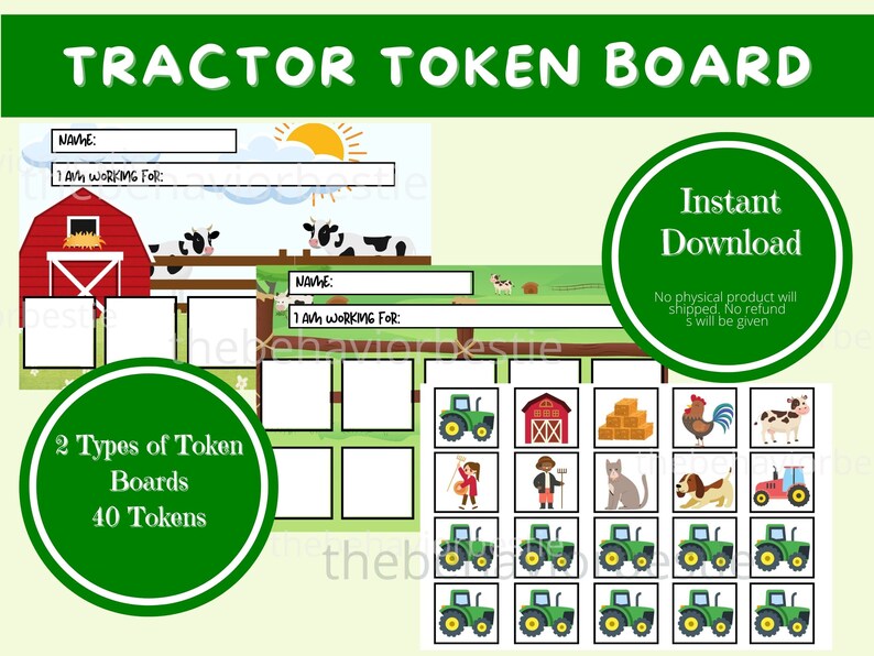 Tractor Sticker Chart Farm Reward Chart Tractor Reward - Etsy