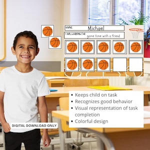 Basketball Token Board: Kids Reward Chart (digital Download) - Etsy