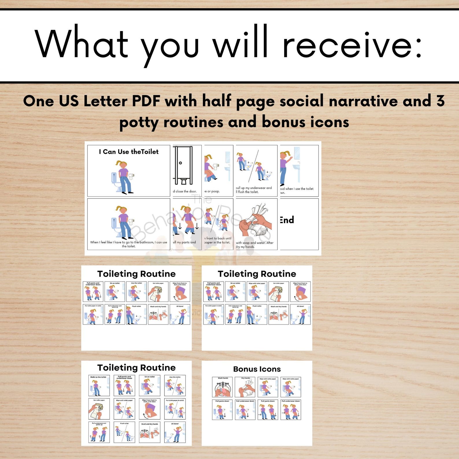 Printable Girl Potty Routine | Visual Toileting Routine | Bathroom ...