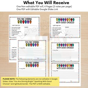 Editable Teacher Notes | Christmas Lights Theme | Positive Behavior ...