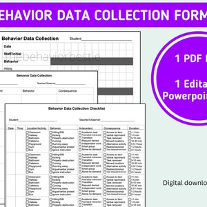 ABC Behavior Data Collection Forms: FBA Assessment (digital Download ...