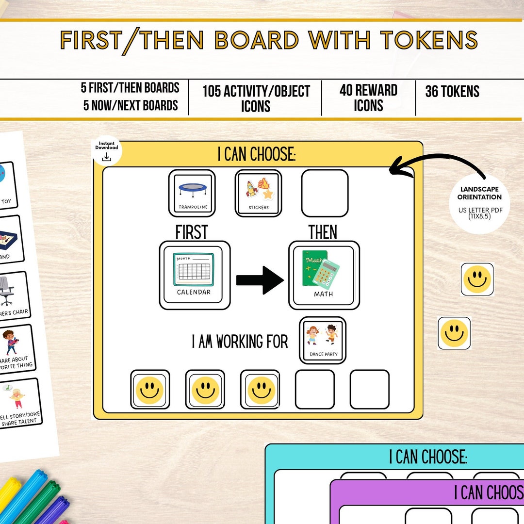 Printable First/then Board: Landscape Visual Schedule, Autism Support ...