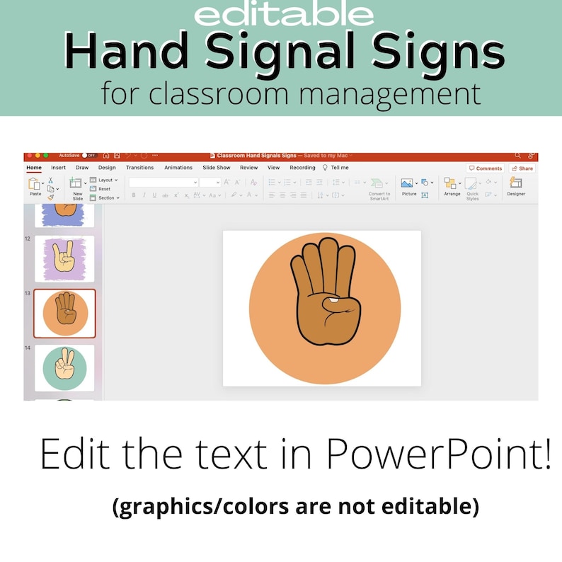 Boho Classroom Hand Signal Posters: Editable Communication Signs ...