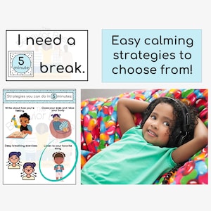 I Need a Break, Break Card Visual, Calm Down Corner Resource, Classroom ...