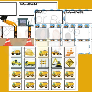 Printable Construction Token Board | Construction Sticker Chart ...