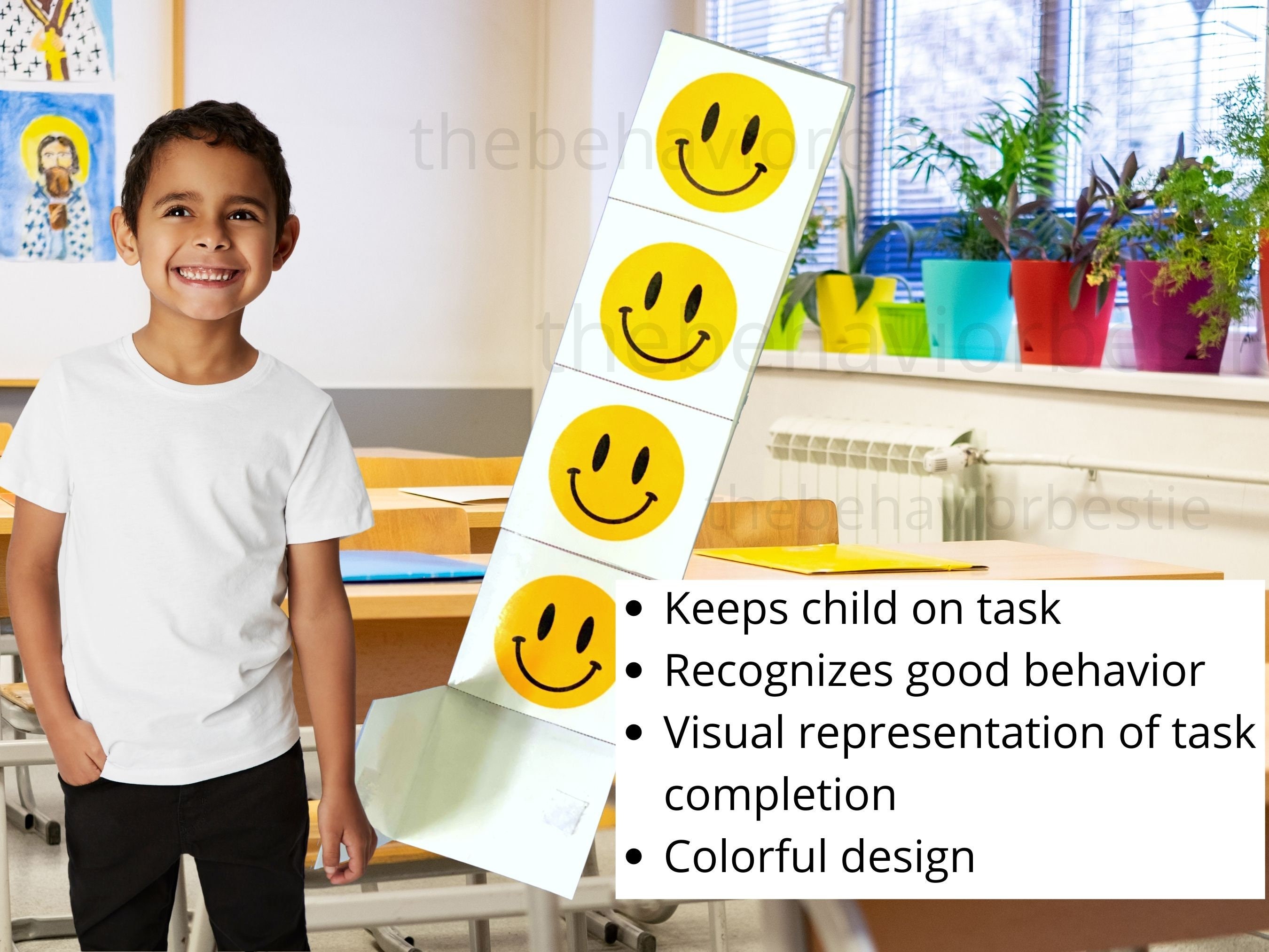 Digital Flip Token Board Smile Face Token Board Flip Reward Chart ...