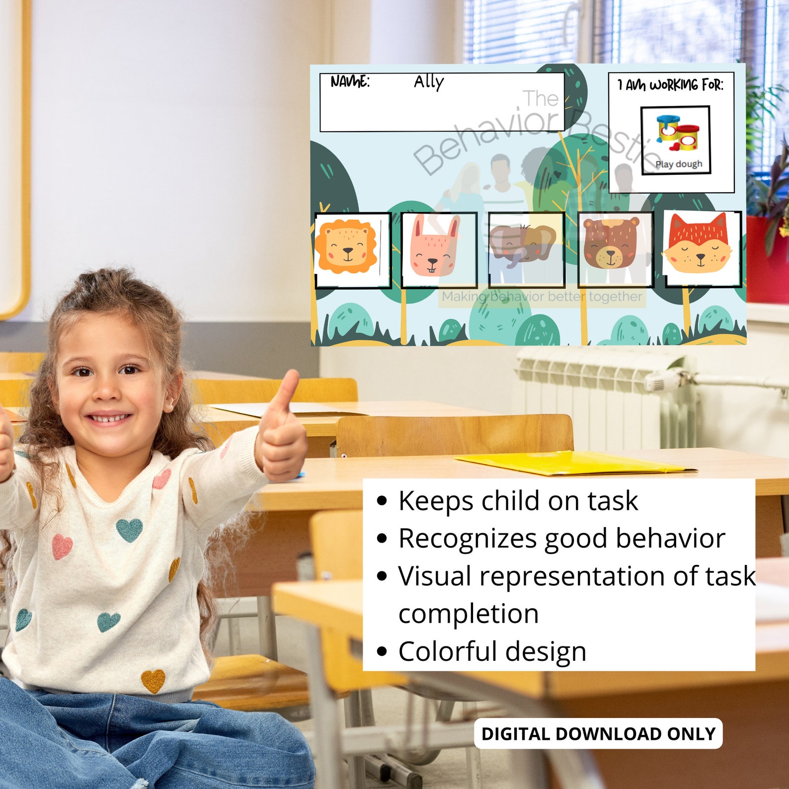 Reward Chart Animal Theme, Kids Behavior Chart, Token Boards for Kids ...