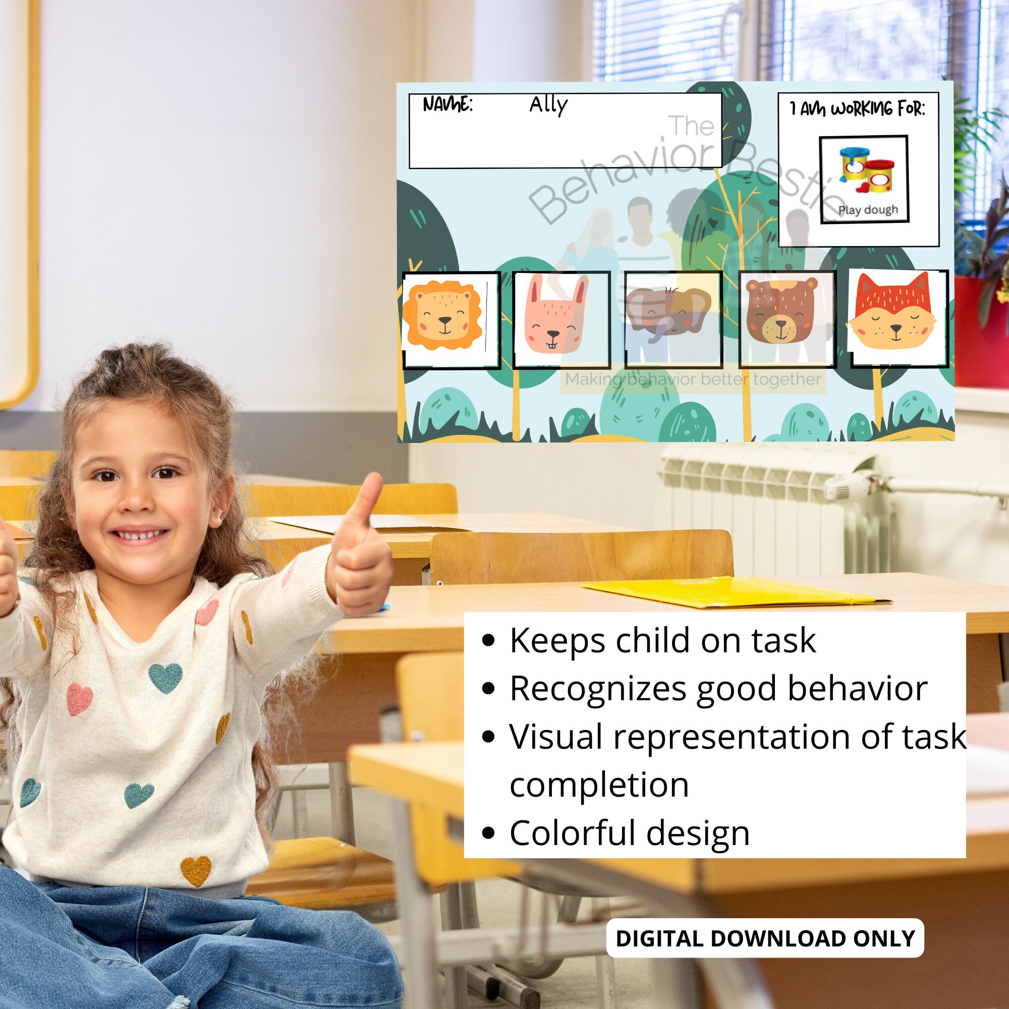 Reward Chart Animal Theme, Kids Behavior Chart, Token Boards for Kids ...