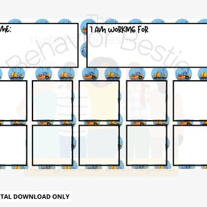 Printable Construction Token Board | Construction Sticker Chart ...