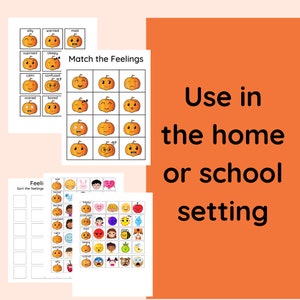 Pumpkin Feelings Match and Sort, Preschool Feelings Activity, Emotions ...