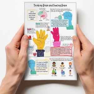 Emotional Regulation Brain Poster, Flip Your Lid Hand Model of Brain ...
