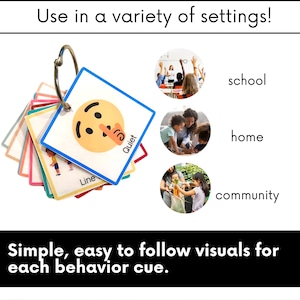 Visual Behavior Cue Cards for Kids: Classroom Management (digital ...