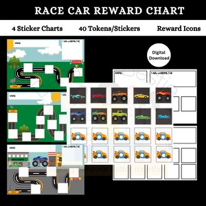 Reward Chart Race Care Theme, Race Car Potty Chart, Race Car Behavior ...