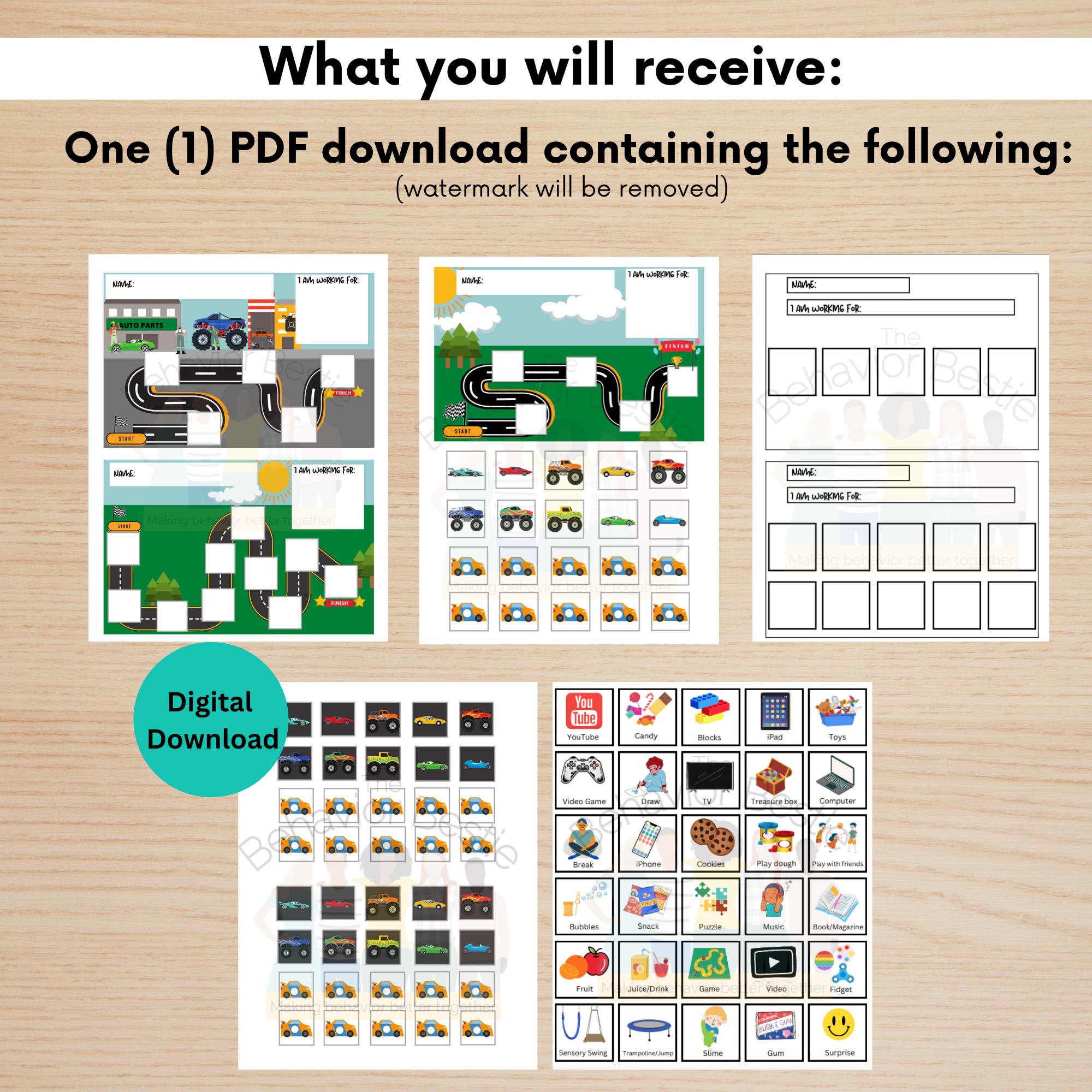 Racecar Token Board: Kids Reward Chart (digital Download) - Etsy