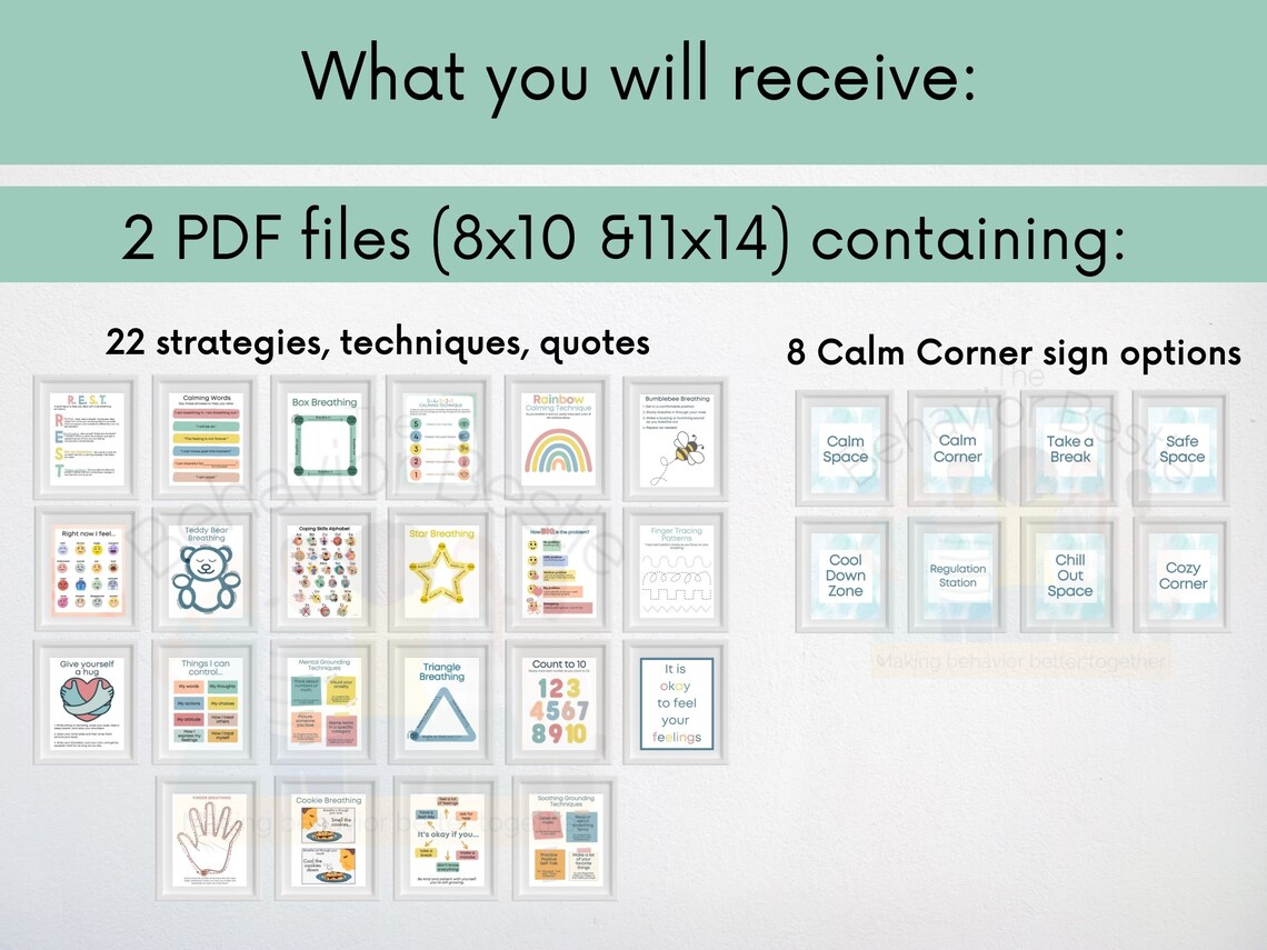 Calm Corner Posters printable Calm Corner Poster Bundle Calm Corner ...