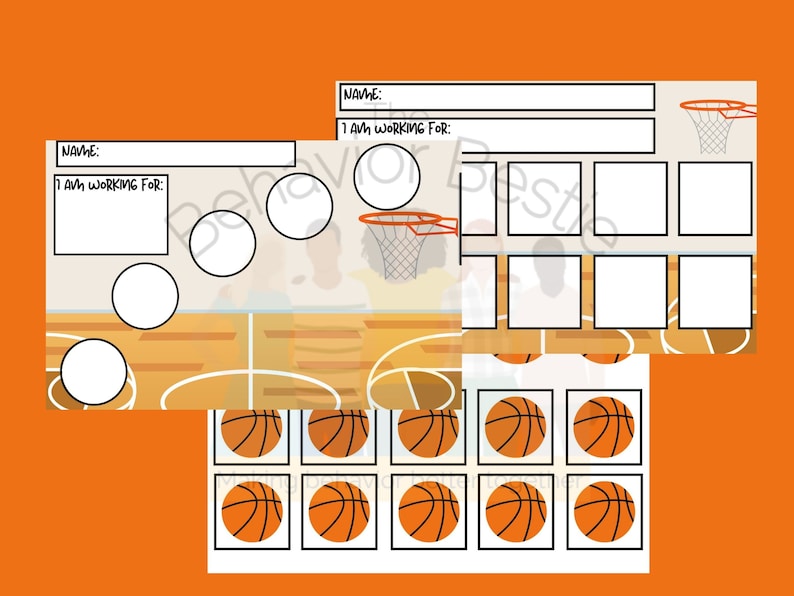 Basketball Token Board: Printable Reward Chart (digital Download) - Etsy