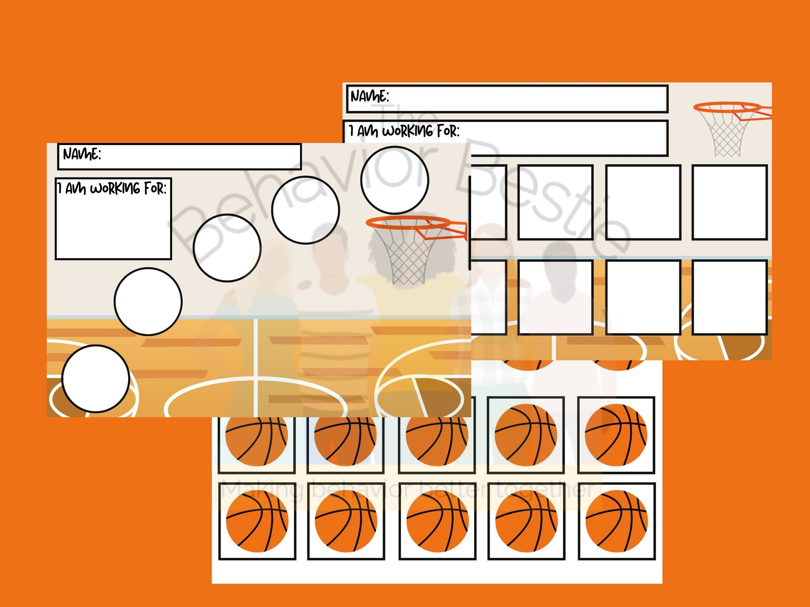 Basketball Token Board: Printable Reward Chart (digital Download) - Etsy