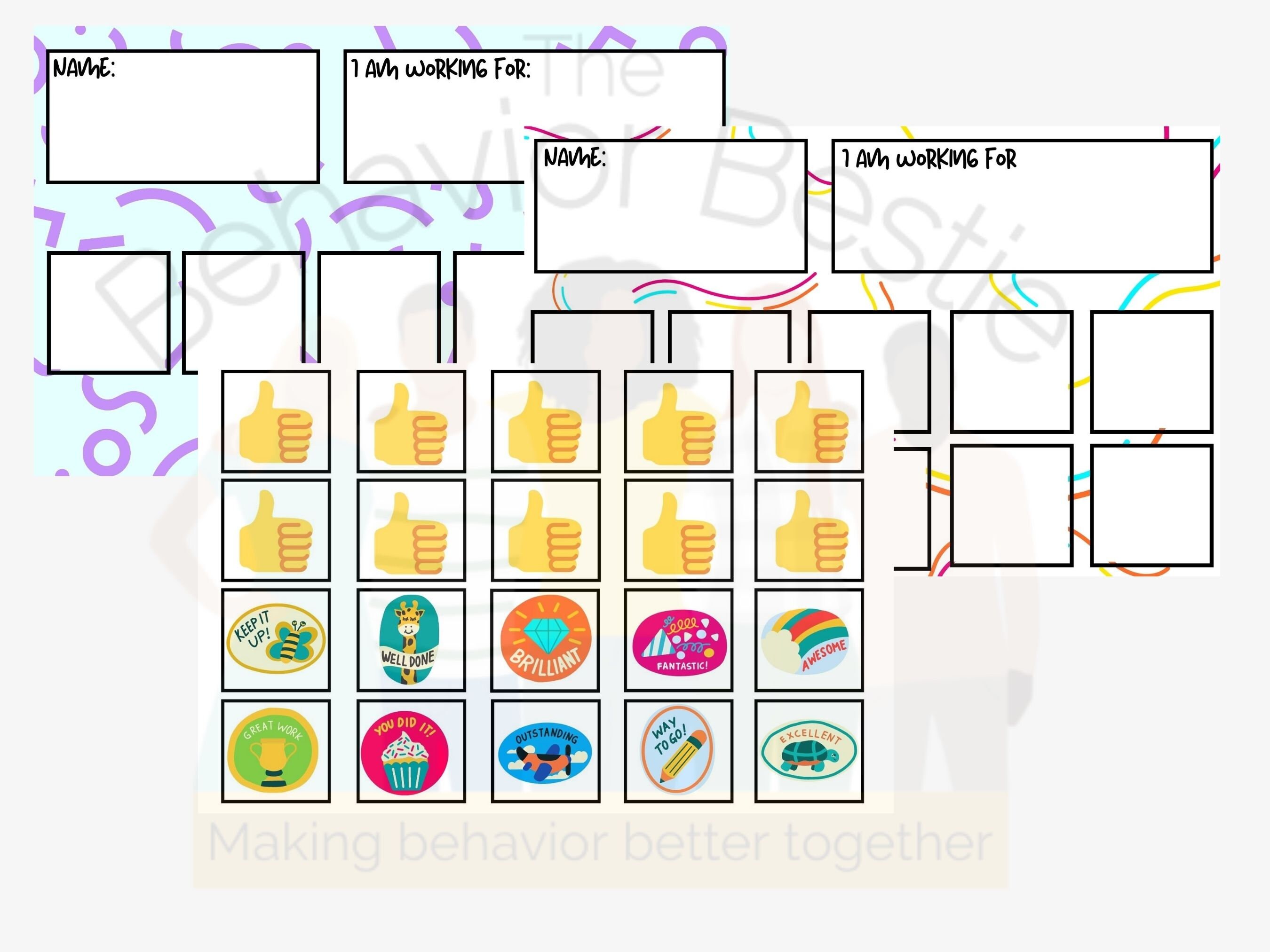 Sticker Belohnung Chart | Thumbs Up Sticker Chart | Sticker Token Board ...