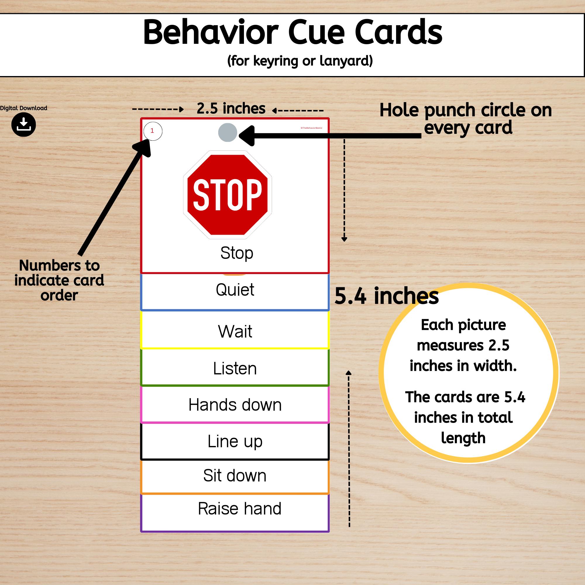 Printable Behavior Cue Cards: Calming Strategies, Classroom Management ...
