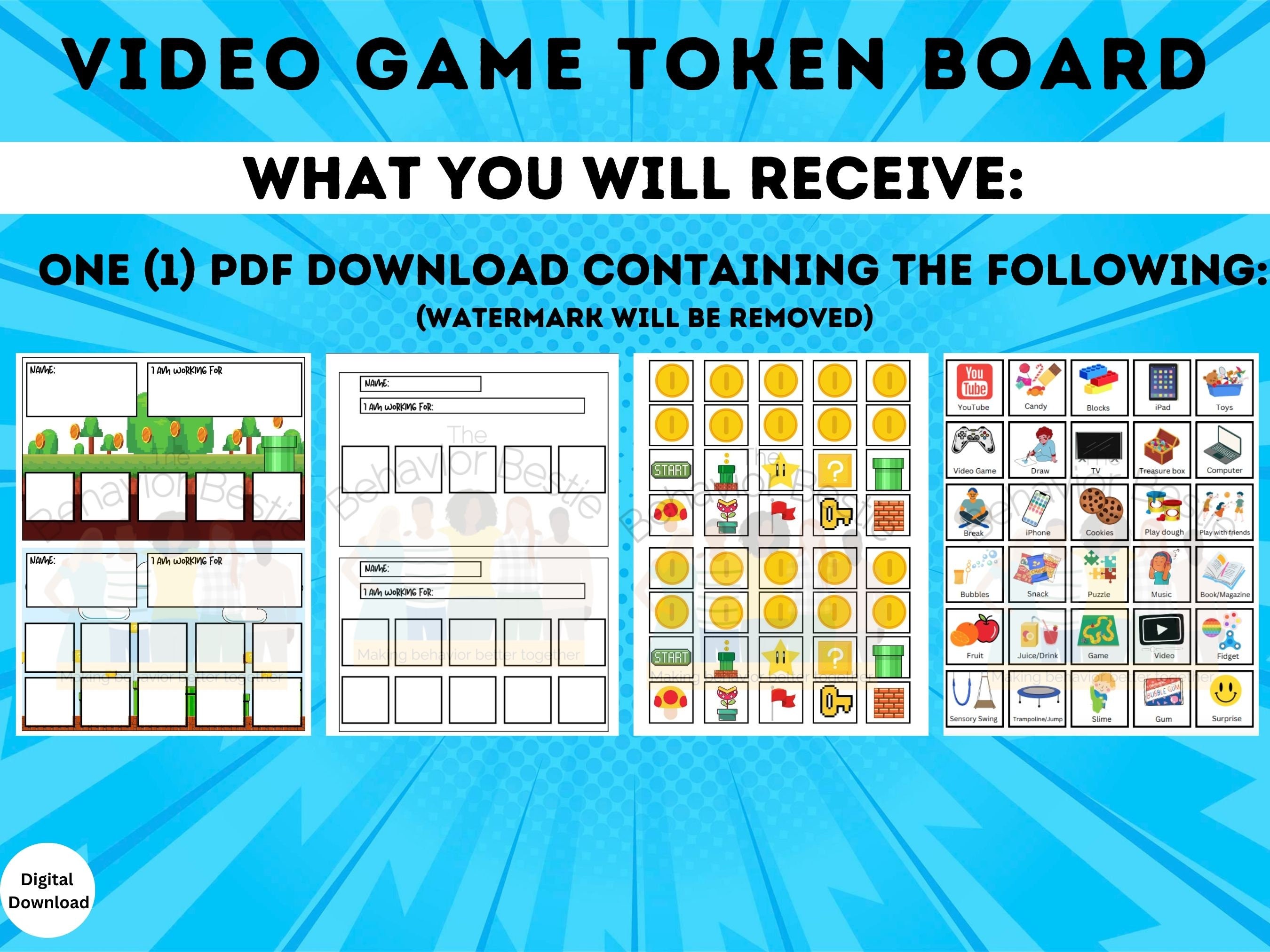Video Game Reward Chart, Kids Reward Chart Video Game Theme - Etsy