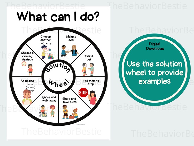 Problem Solving Reflection Sheet: Scenarios & Solution Wheel (PDF ...