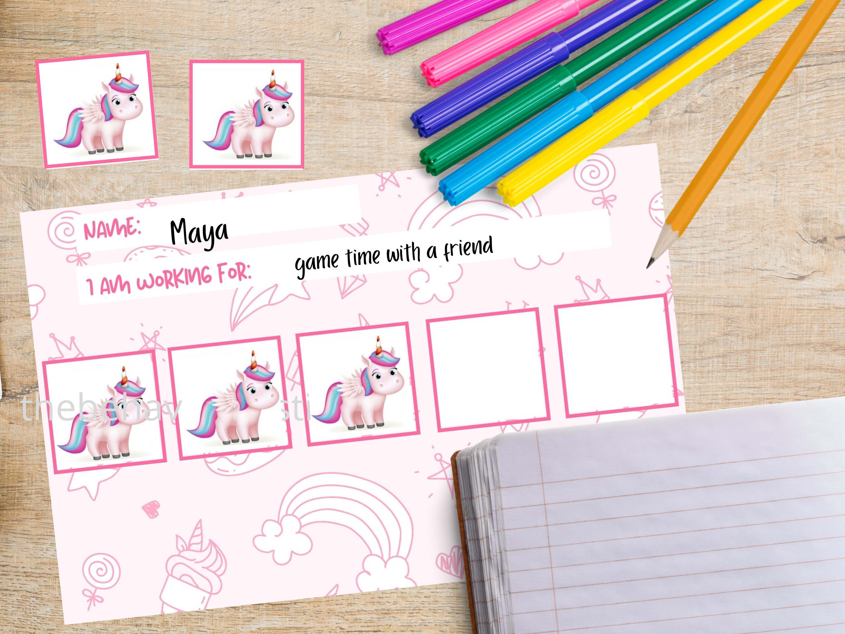 Unicorn Token Board/digital Reward Chart/instant Download Token Board ...