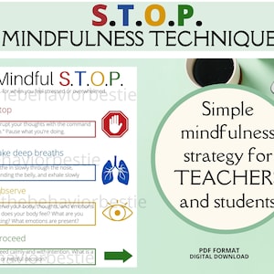 STOP Mindfulness Technique - Etsy
