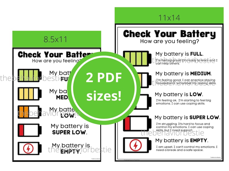 Battery Check in Poster DIGITAL Feelings Check in Check - Etsy