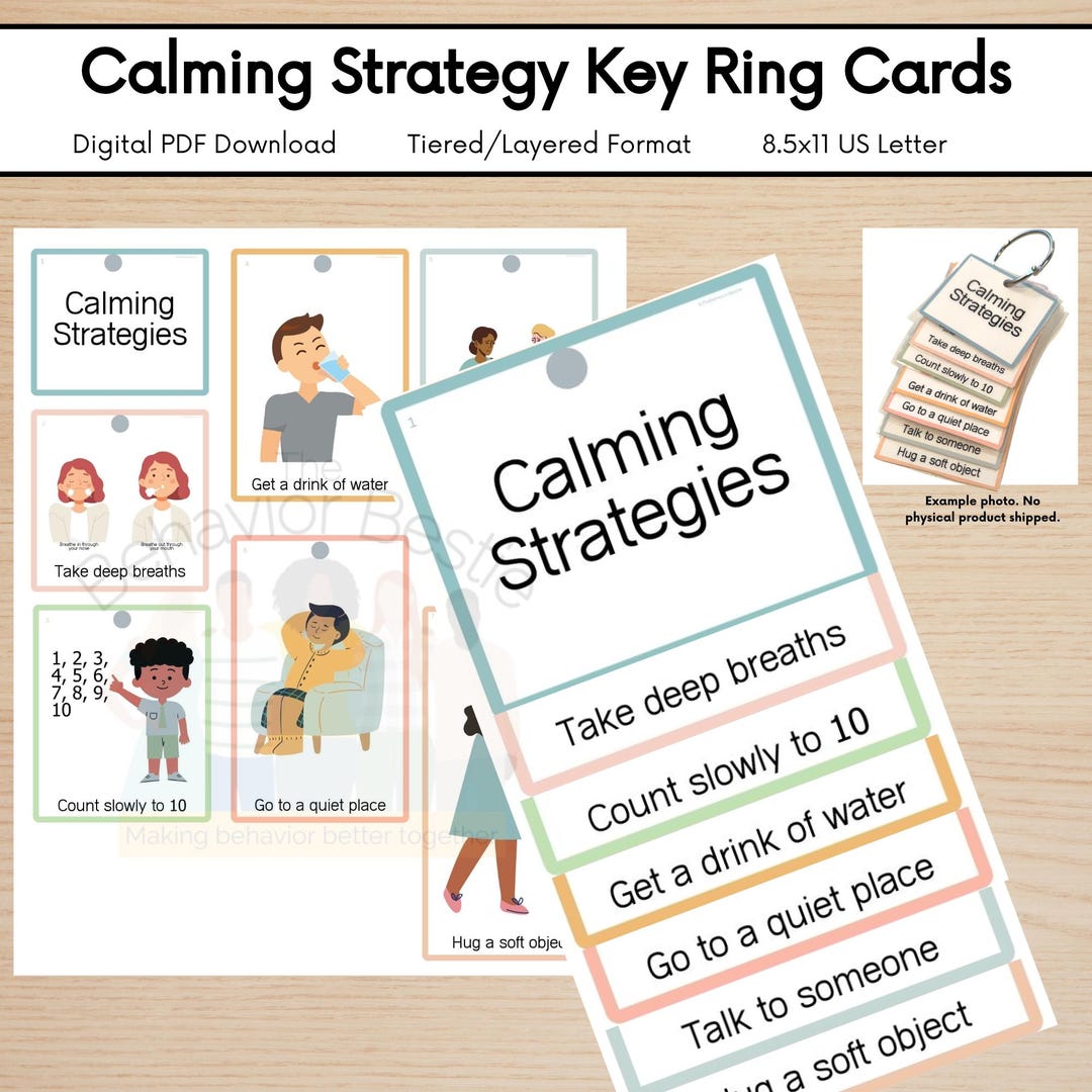 Calming Strategy Cue Cards| Behavior Cue Cards | Calming Strategies ...