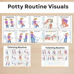 Printable Girl Potty Routine | Visual Toileting Routine | Bathroom ...