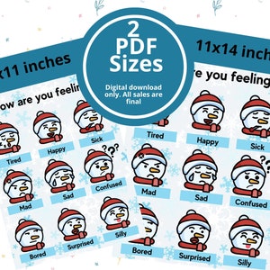 Snowman Feelings Chart: Educational Emotions Print (PDF Download) - Etsy