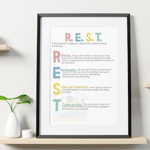 REST Technique Print: Calming DBT Skill, Counselor Decor (digital ...