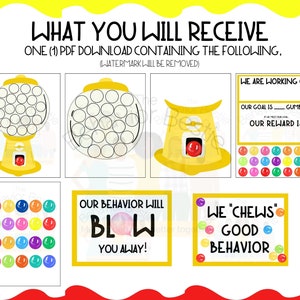 Gumball Reward Chart: Classroom Behavior Management (digital Download ...