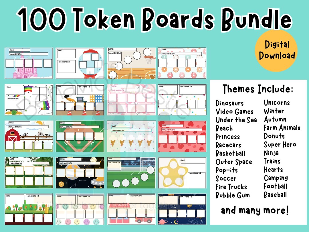 100 Token Boards Bundle 100 Reward Charts Bundle Good - Etsy