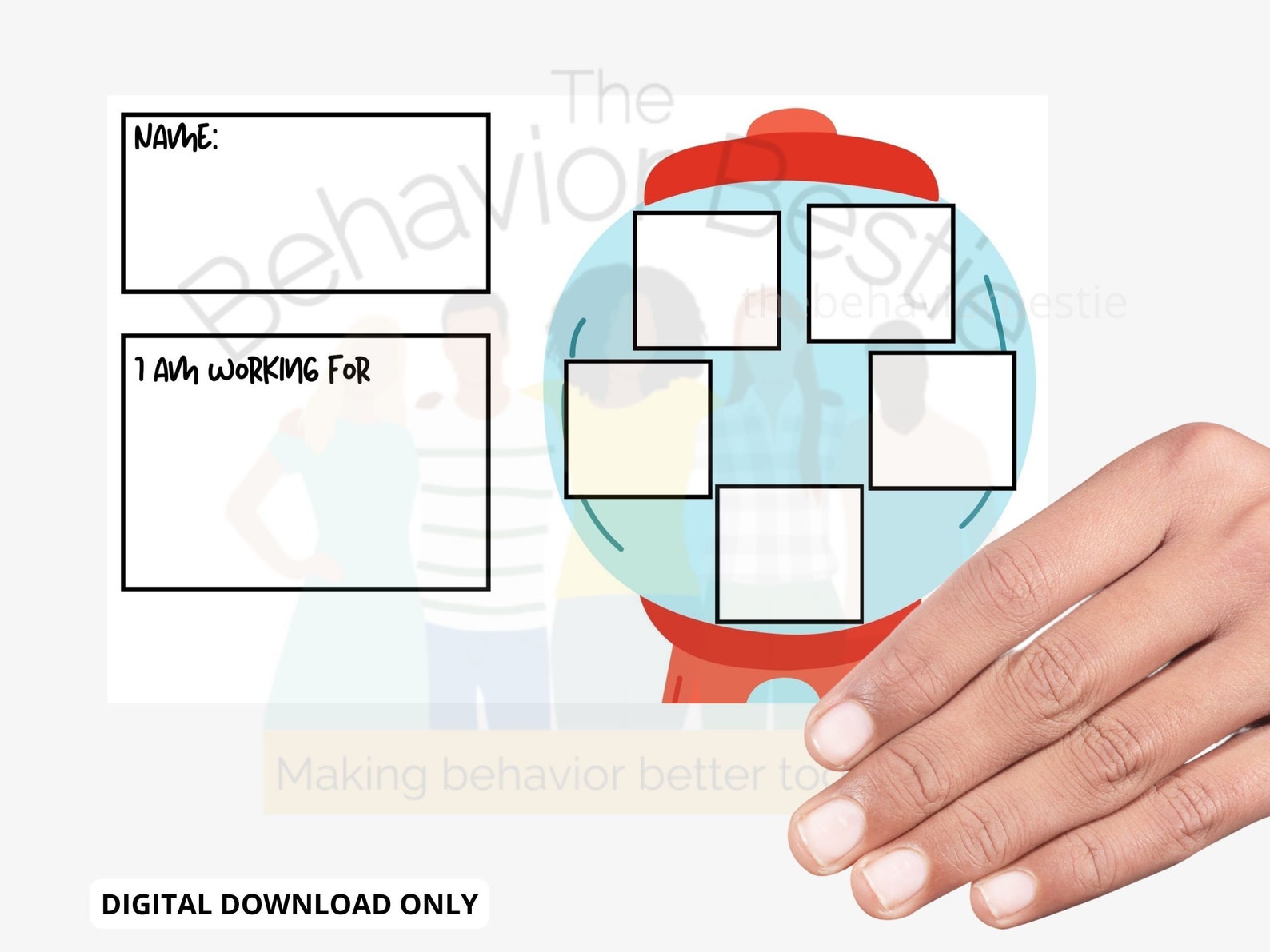 Gumball Sticker Chart Gumball Token Board Positive Behavior Chart ...