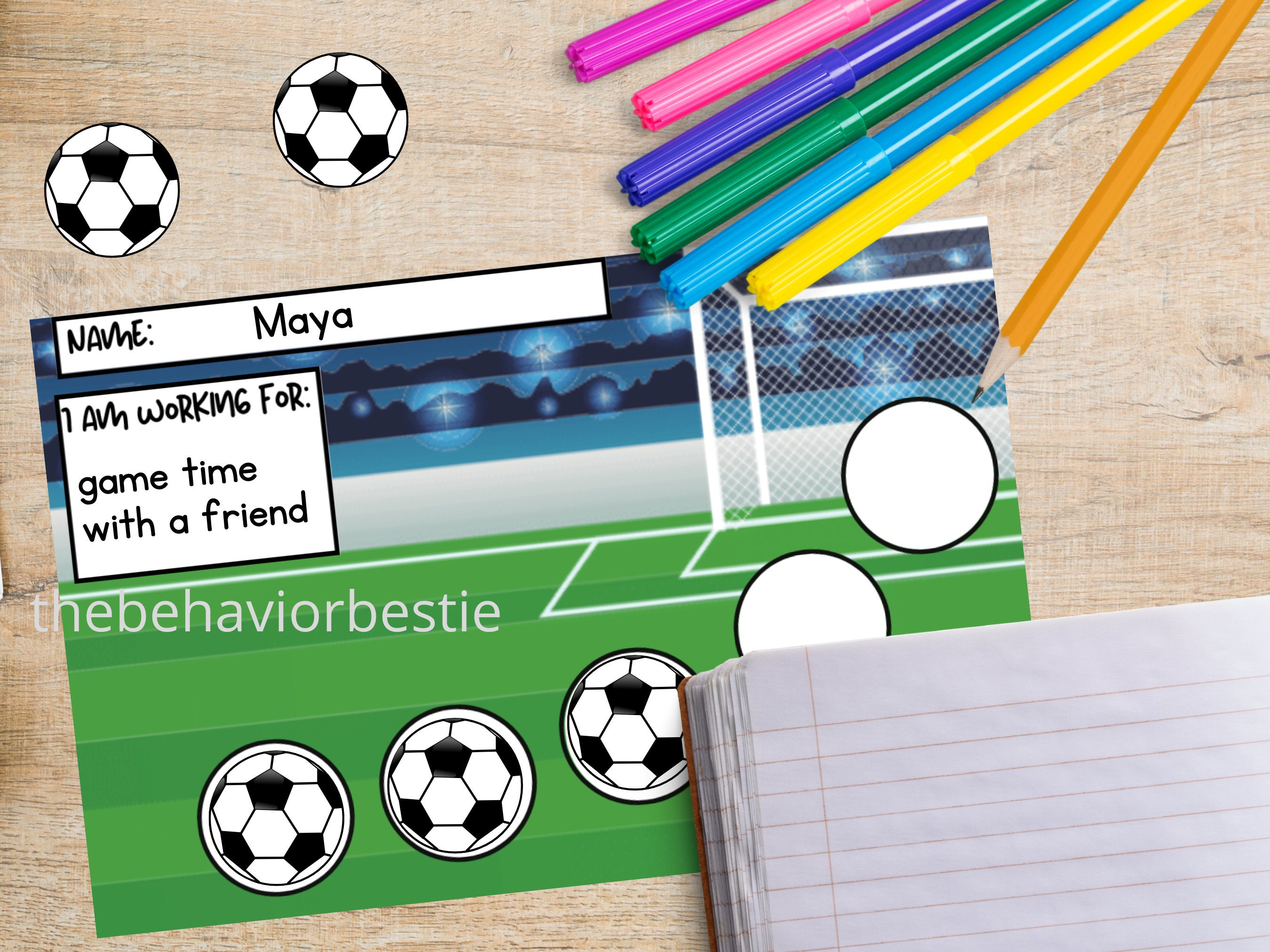 Soccer Token Board/digital Reward Chart/instant Download Token Board ...