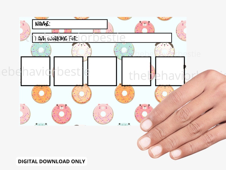 Donut Reward Chart Digital Behavior Chart Donut Sticker Chart Donut ...