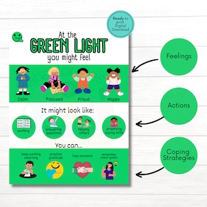 Traffic Signal Behavior Check-in: Kids Coping Skills (digital Download ...