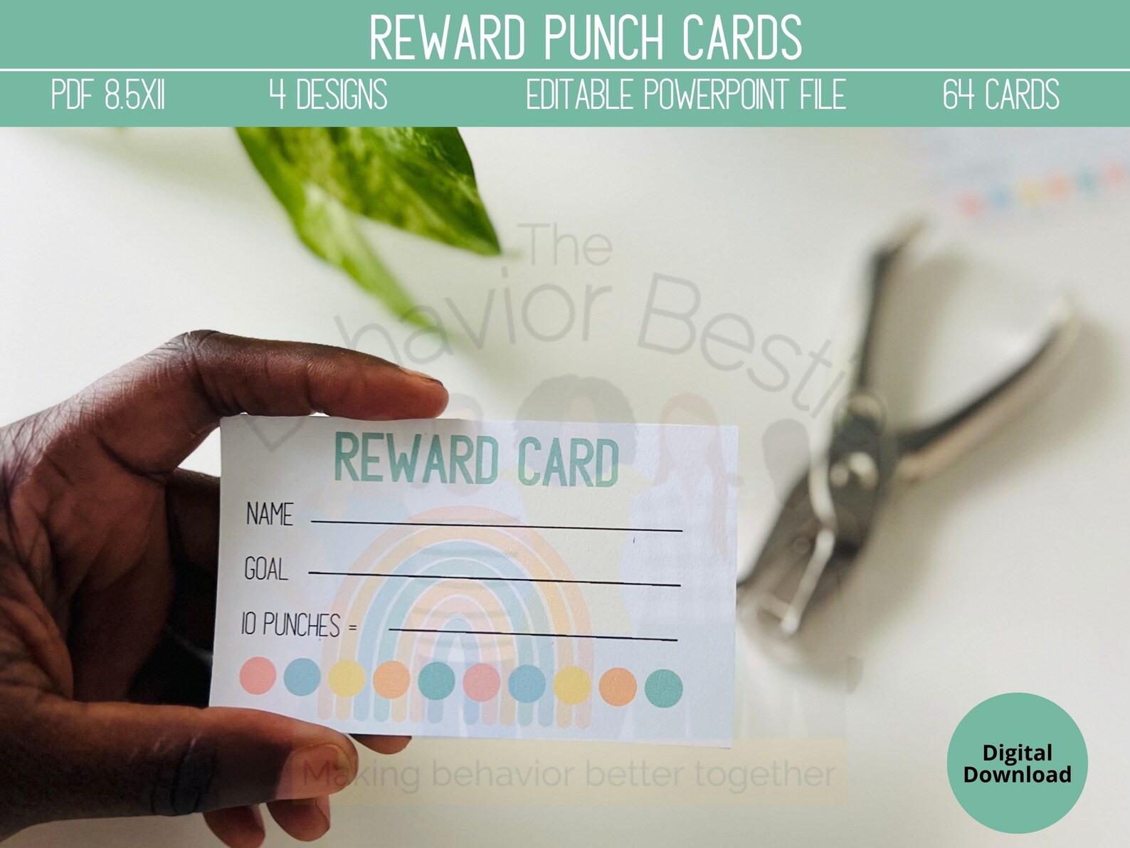 Reward Punch Card | Editable Punch Card | Classroom Management ...